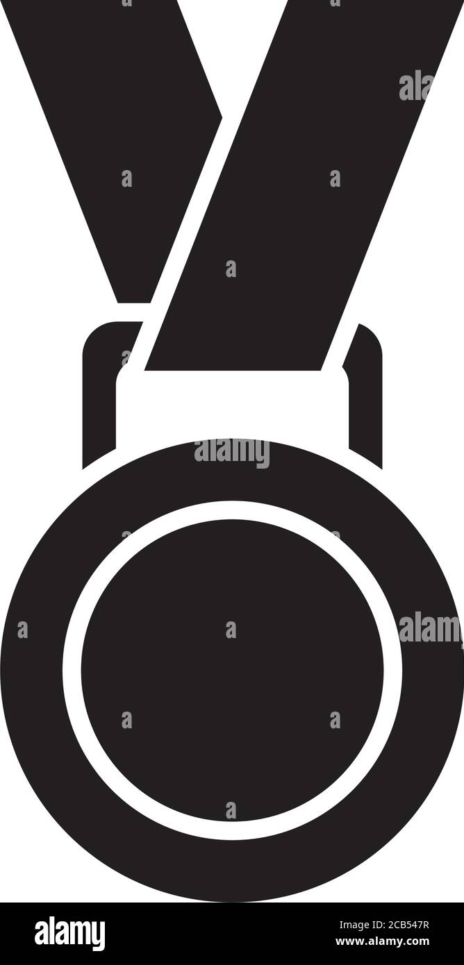 round medal icon over white background, silhouette style, vector ...