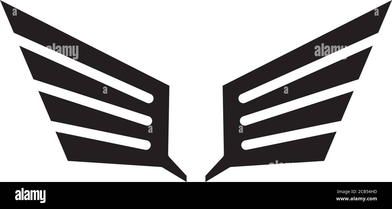 falcon wings icon over white background, silhouette style, vector ...