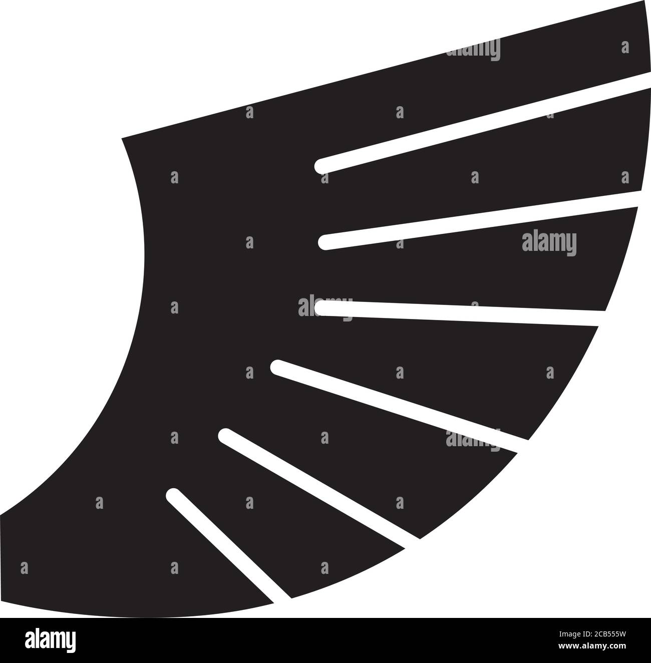 round wing icon over white background, silhouette style, vector ...