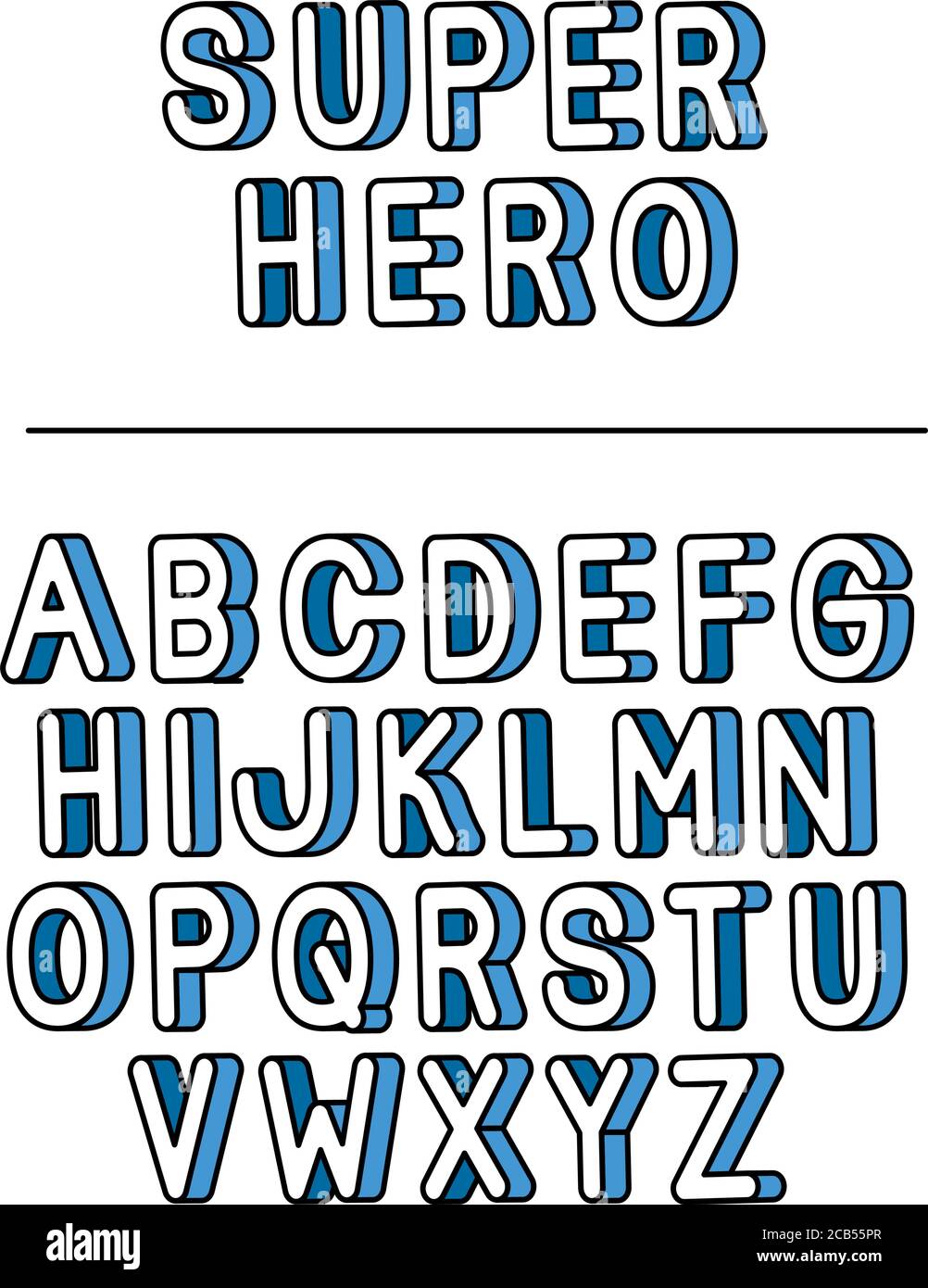 super hero lettering and alphabet design, typography retro and comic ...
