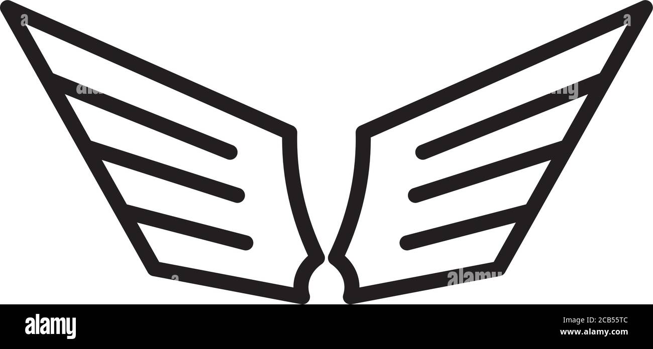 military wings icon over white background, line style, vector ...