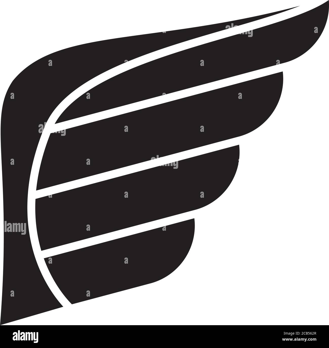 falcon right wing icon over white background, silhouette style, vector ...