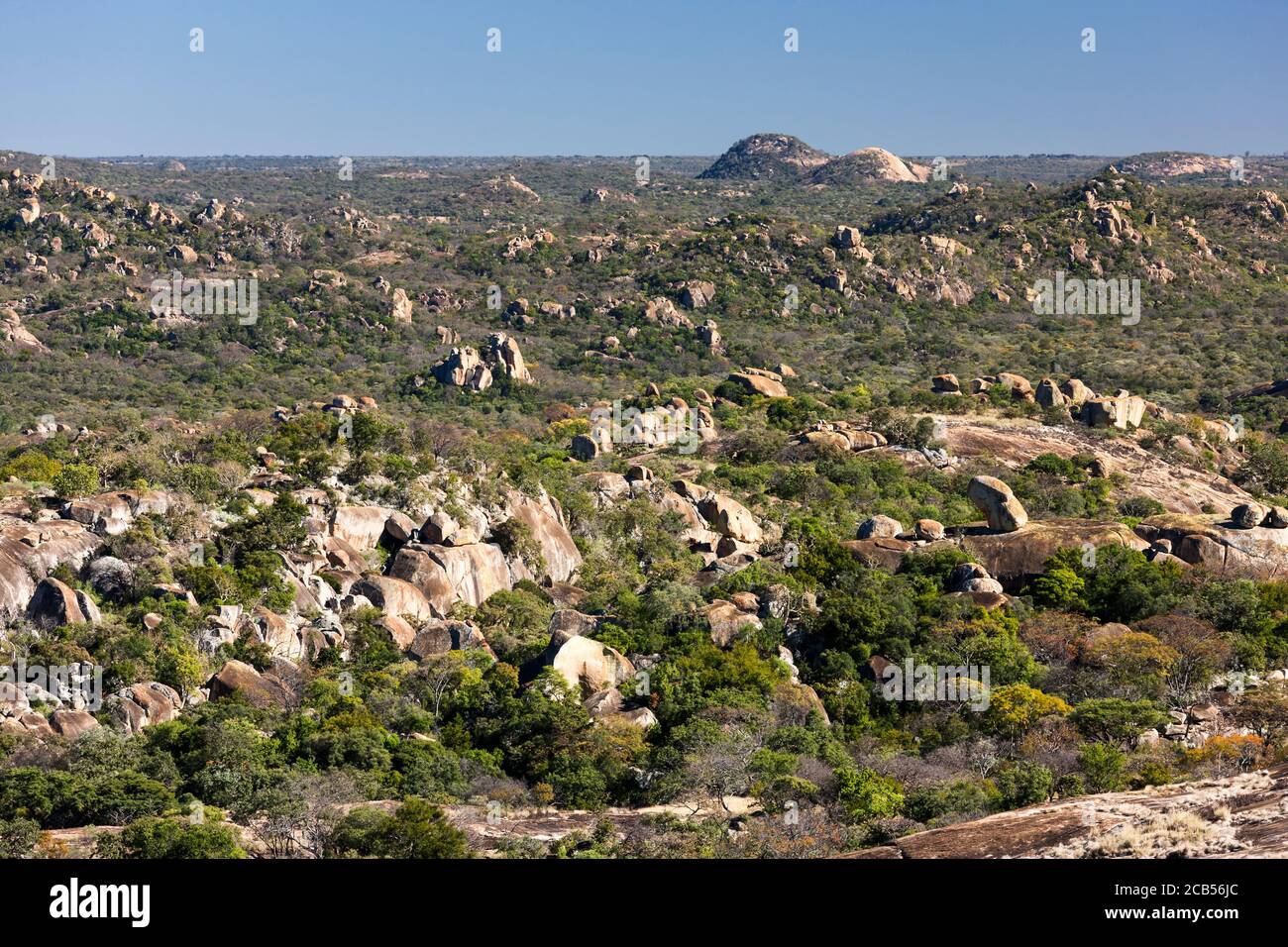 Matobo hills, dramatic natural rock formations, from hilltop "World's ...