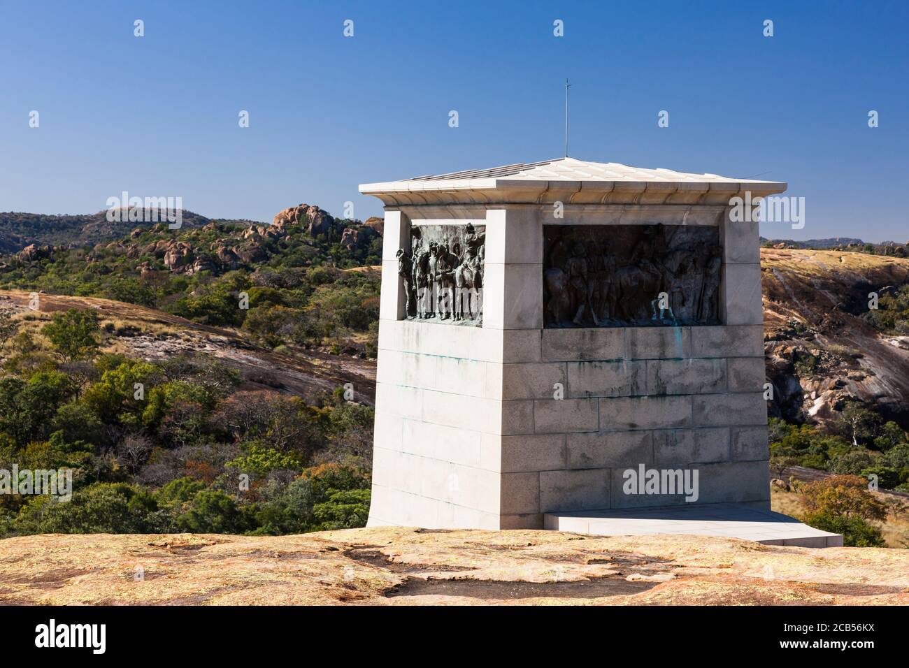 Matobo hills, Shangani Patrol Memorial at hilltop "World's View ...