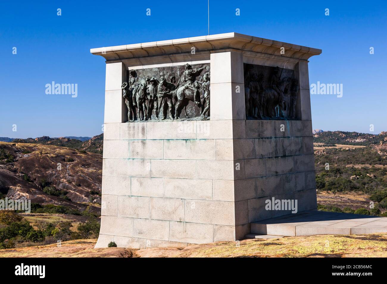 Matobo hills, Shangani Patrol Memorial at hilltop "World's View ...