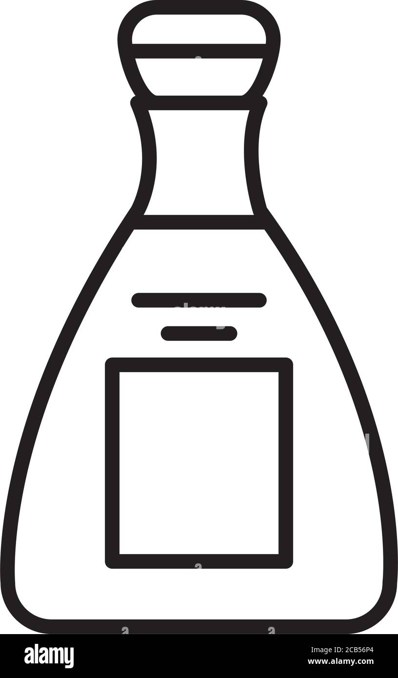 bottle of cognac icon over white background, line style, vector illustration Stock Vector Image ...