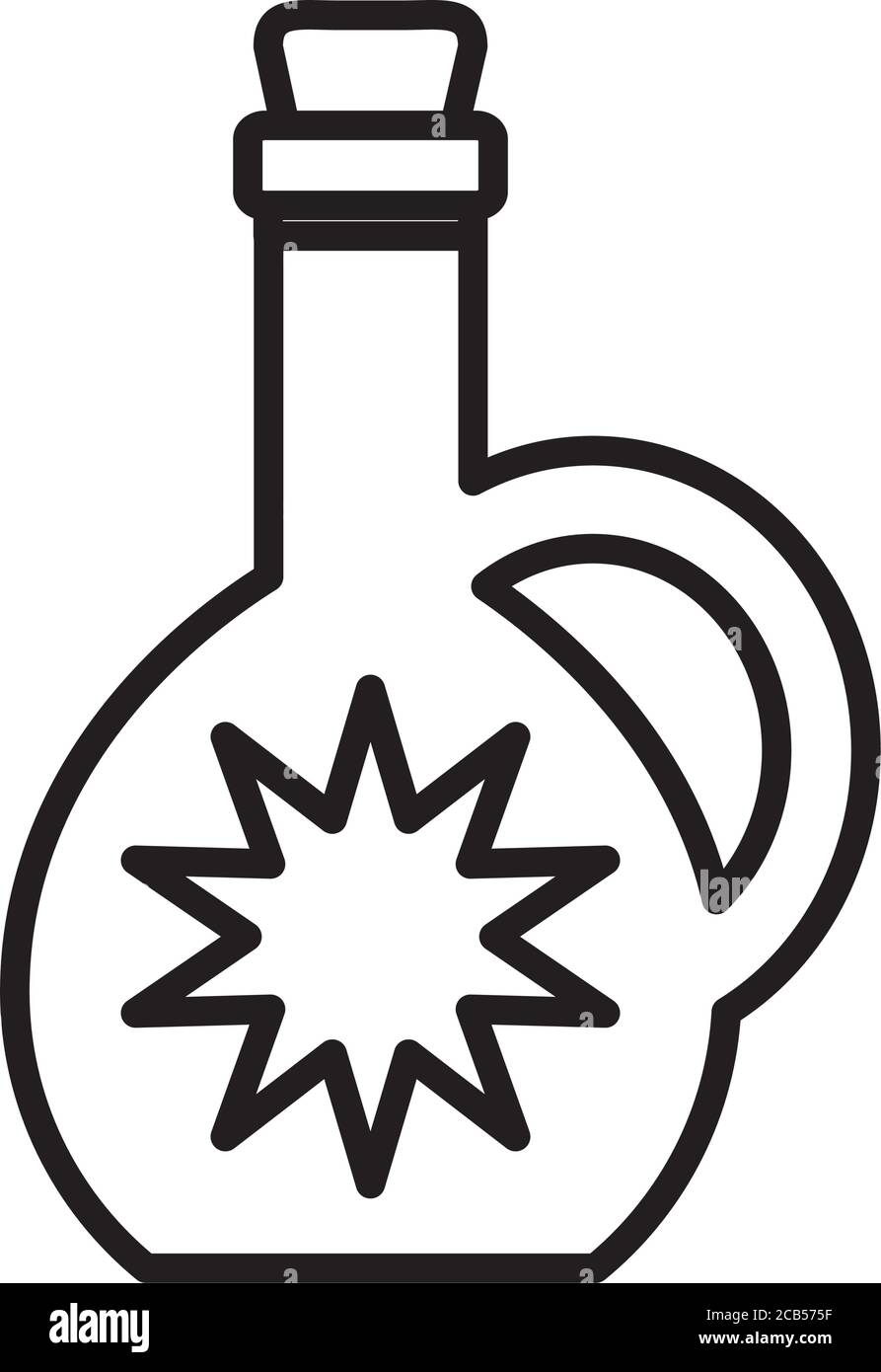 alcohol moonshine icon over white background, line style, vector ...