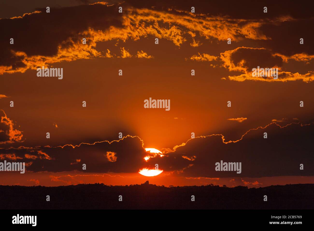 Matobo hills, dramatic sunrise and clouds, from hilltop "World's View ...