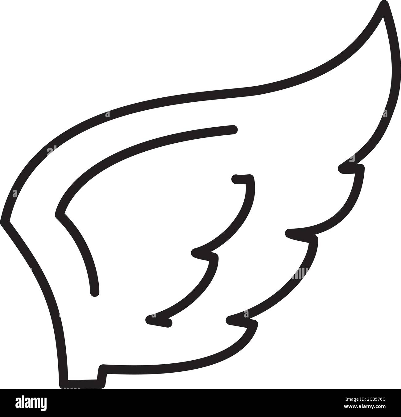 dove wing icon over white background, line style, vector illustration ...