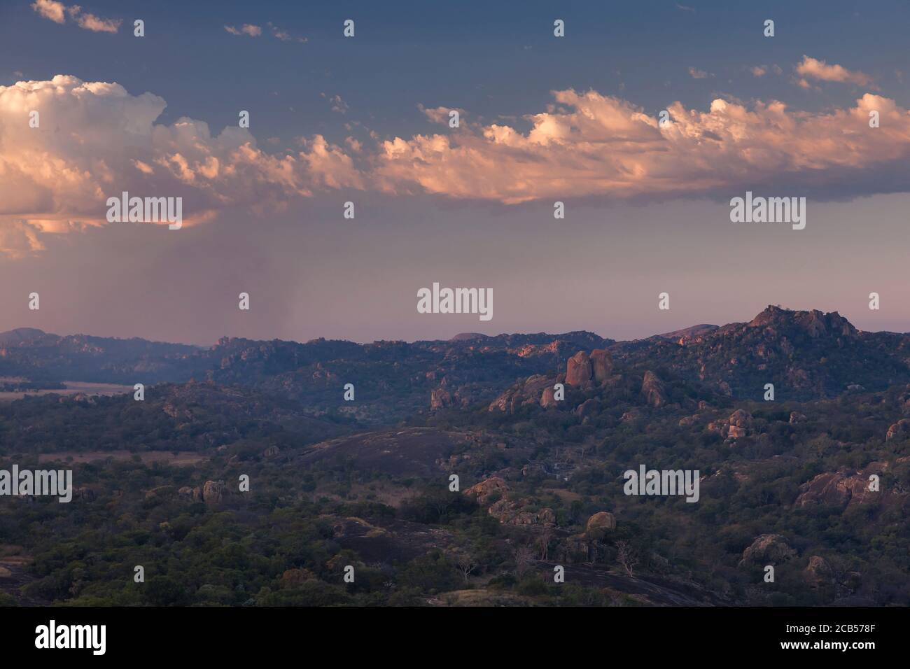 Matobo hills, dramatic natural rock formations, from hilltop "World's ...