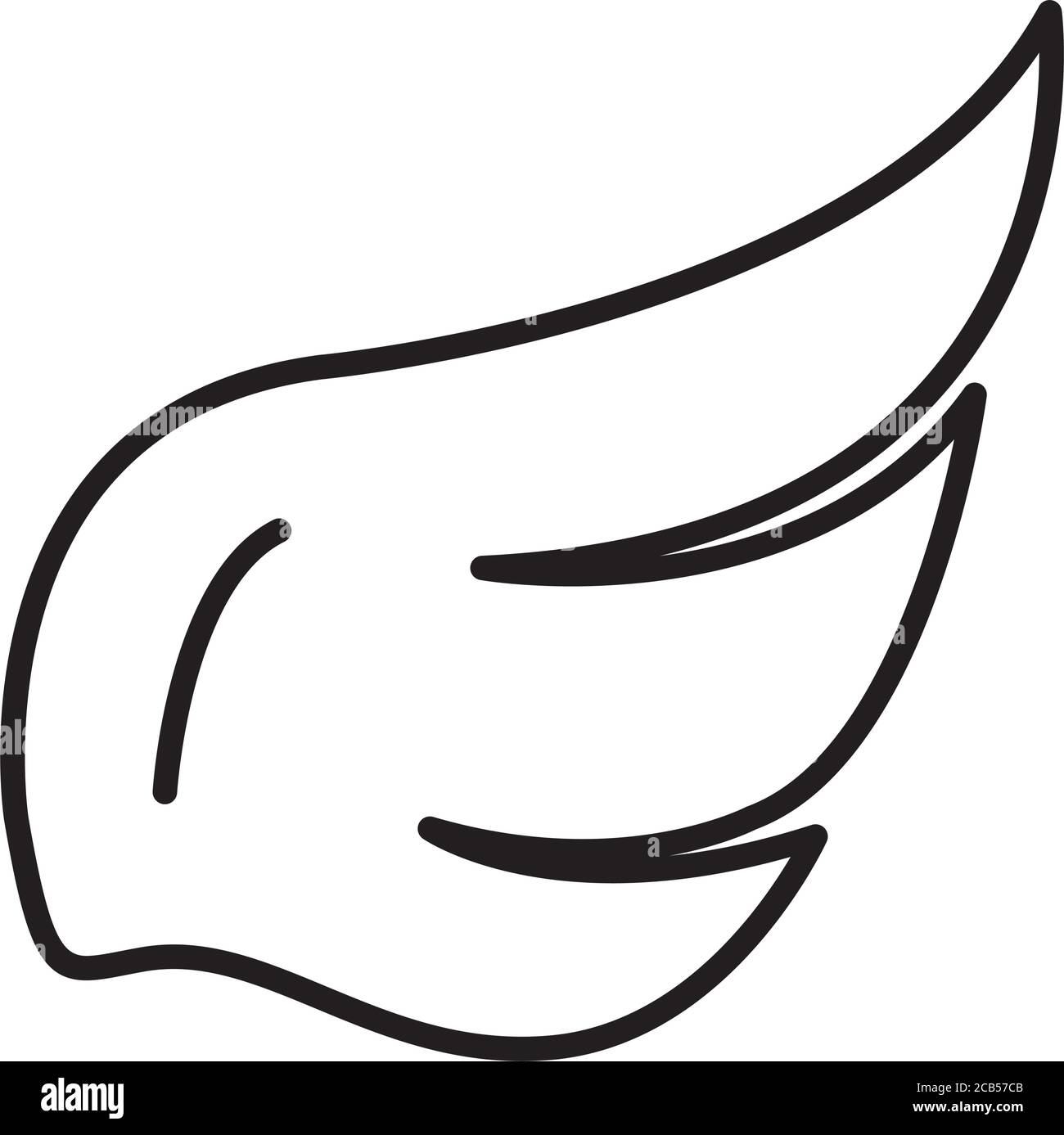decorative bird wing icon over white background, line style, vector ...