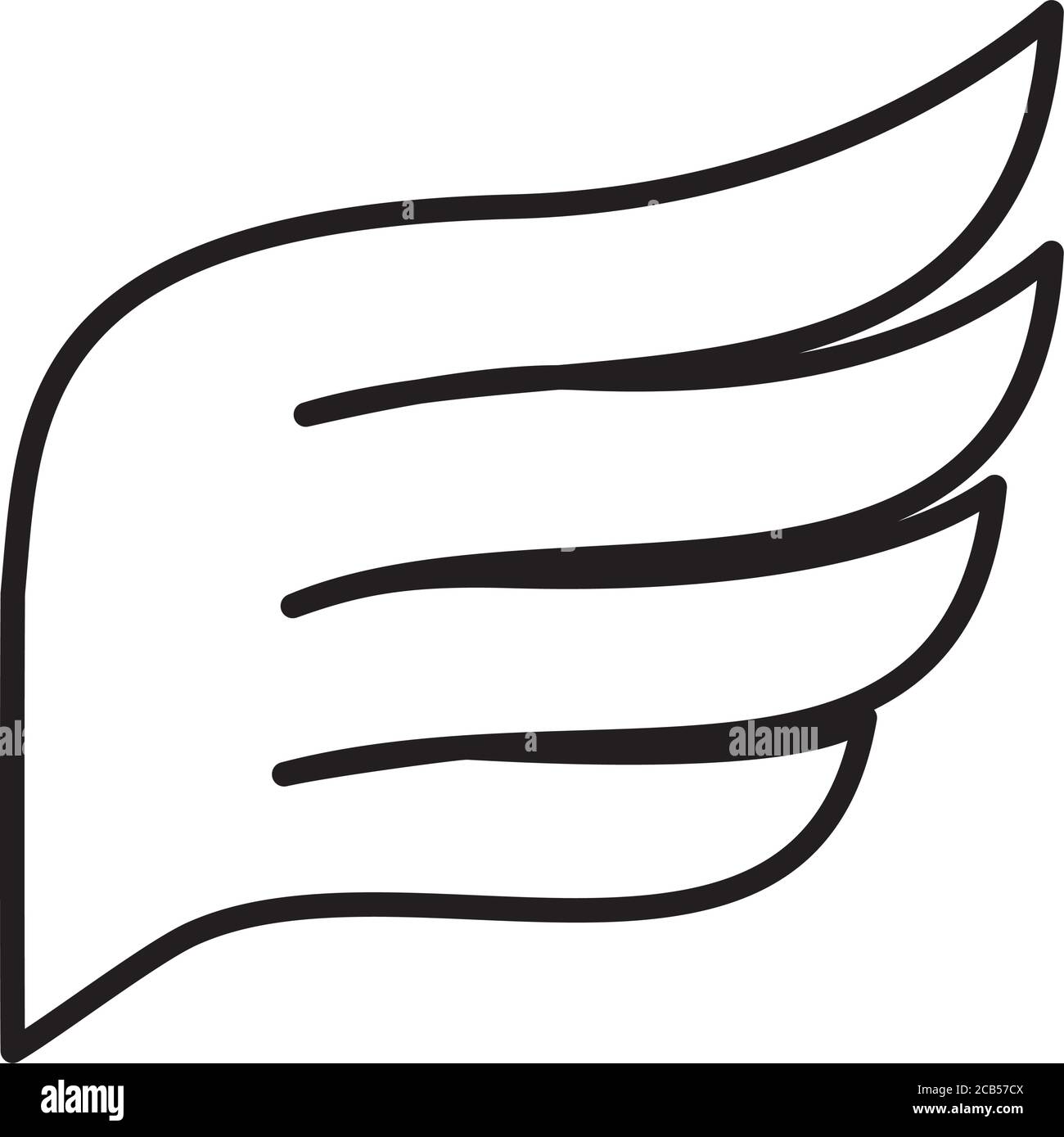 striped wing icon over white background, line style, vector ...