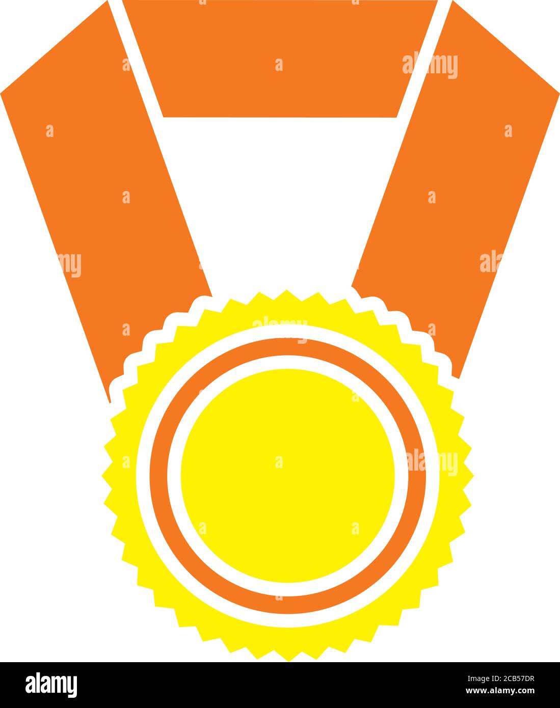 medal icon over white background, flat style, vector illustration Stock ...