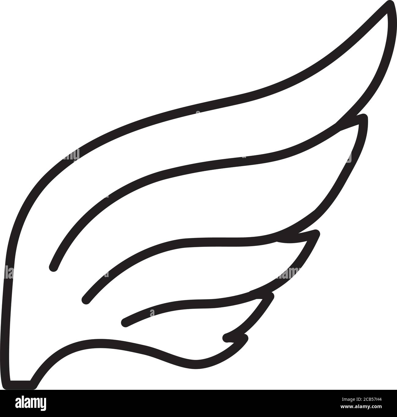 soaring wing icon over white background, line style, vector ...