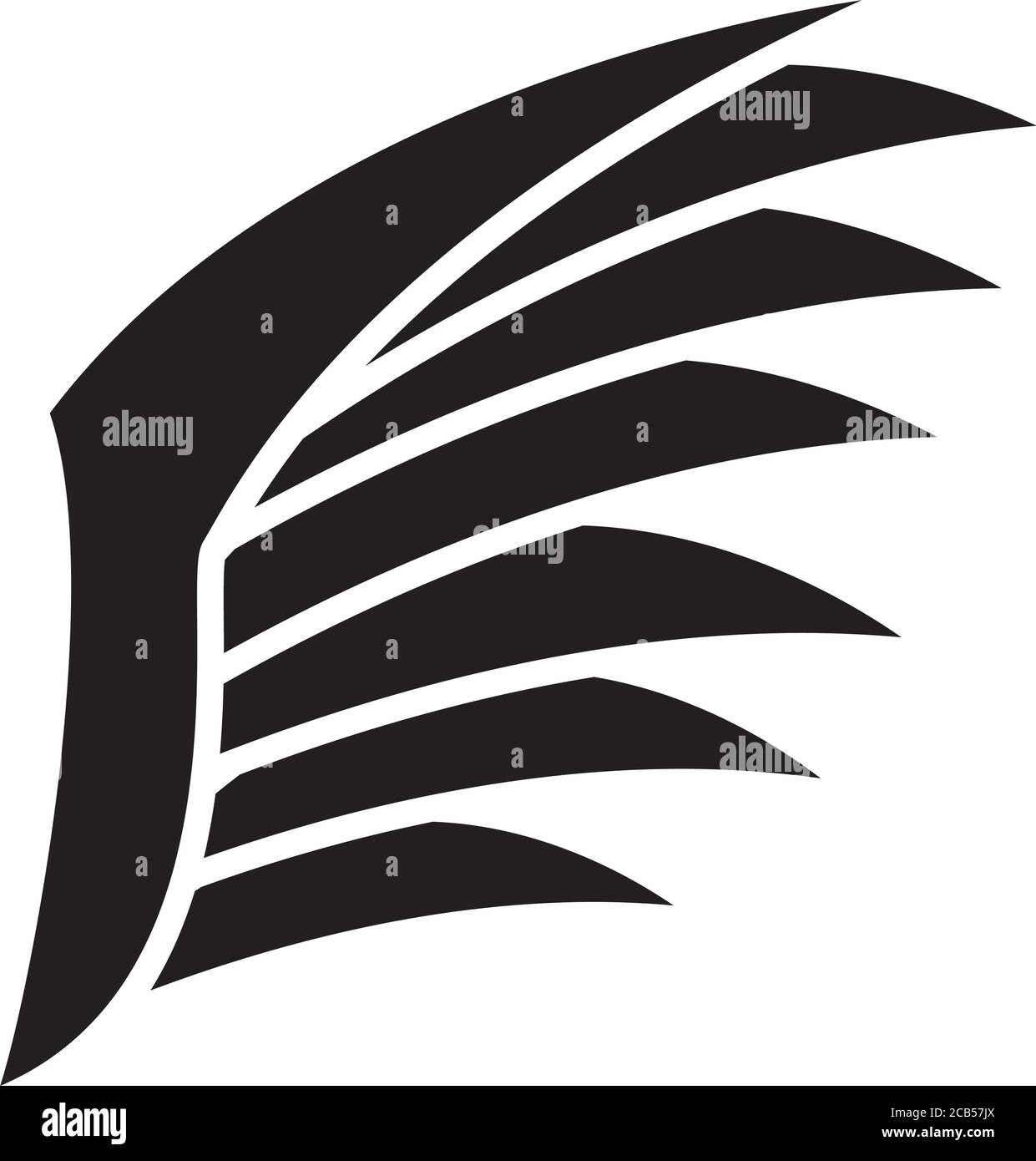tribal wing icon over white background, silhouette style, vector ...