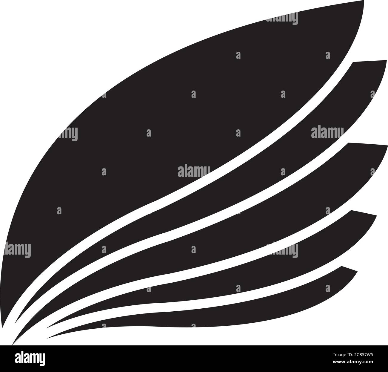 bird wing icon over white background, silhouette style, vector ...