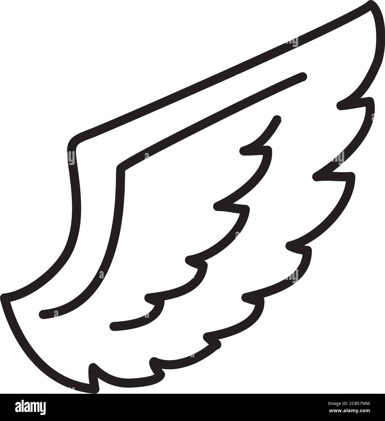 bird wing icon over white background, line style, vector illustration ...