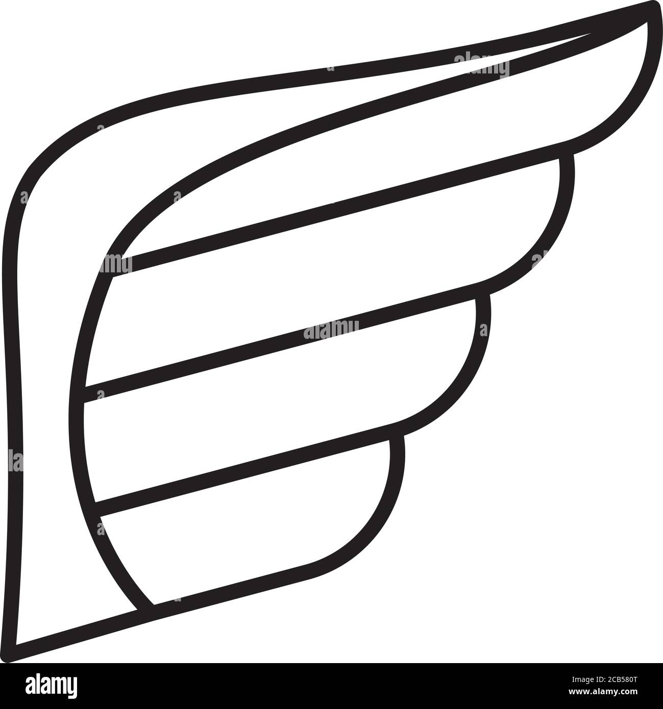 falcon right wing icon over white background, line style, vector ...