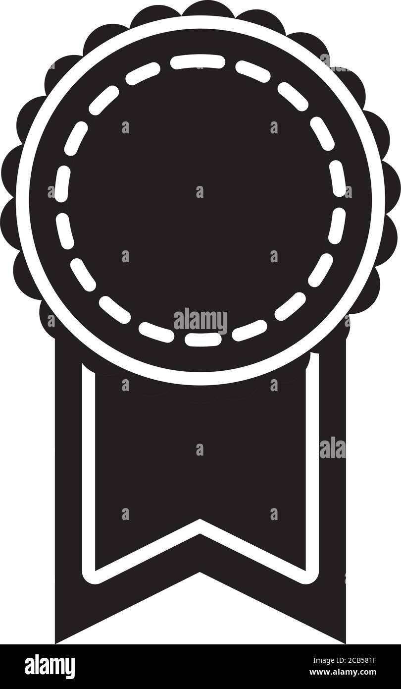 round badge icon over white background, silhouette style, vector ...