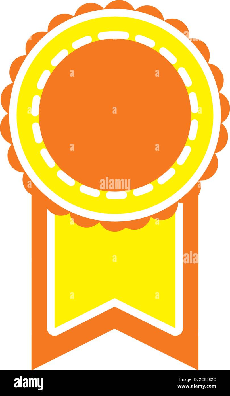 round badge icon over white background, flat style, vector illustration ...