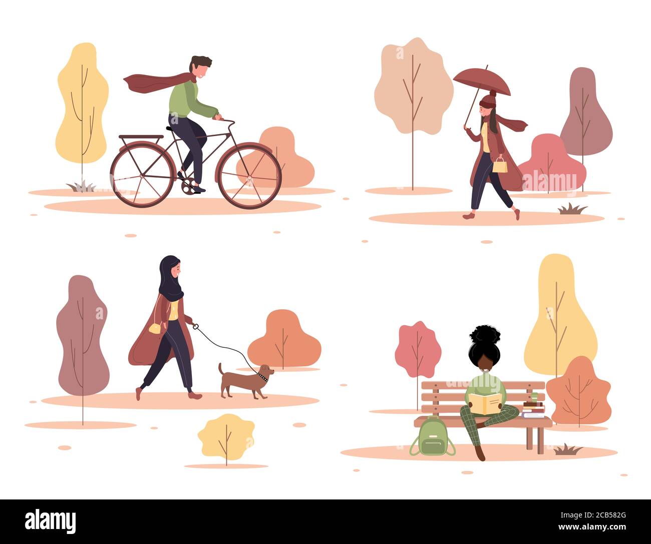 Cartoon woman sitting on bench hi-res stock photography and images - Alamy