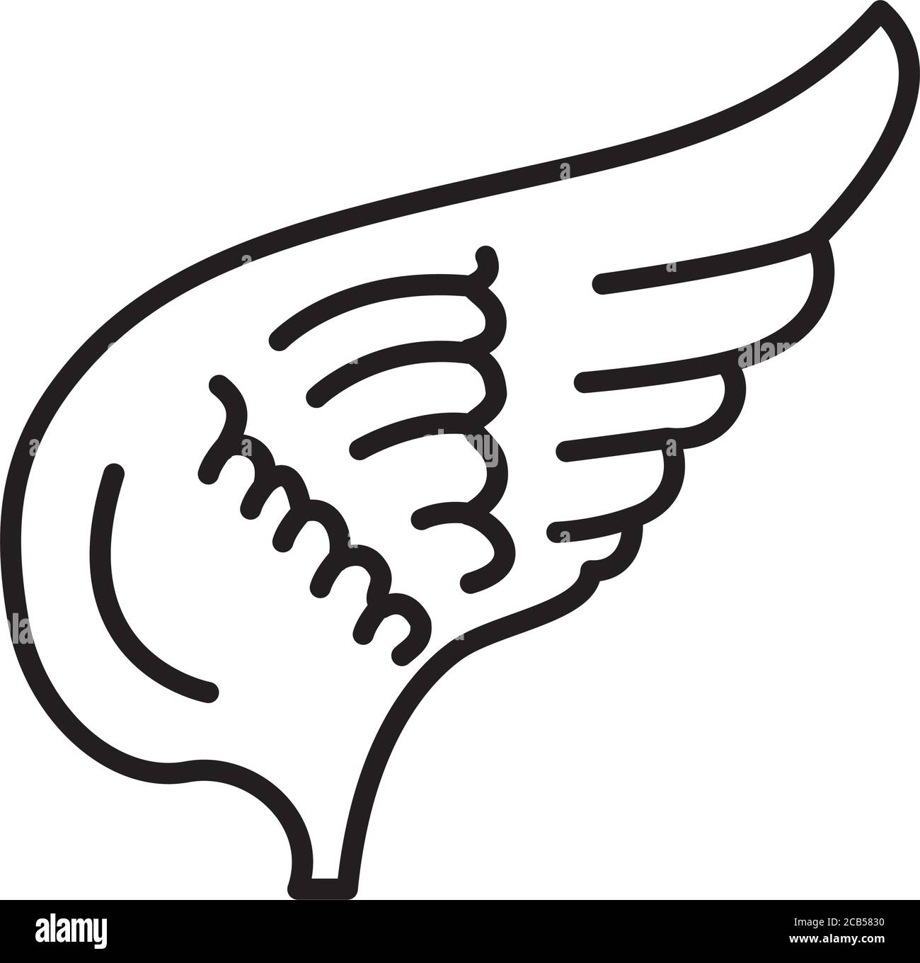 dove wing icon over white background, line style, vector illustration ...