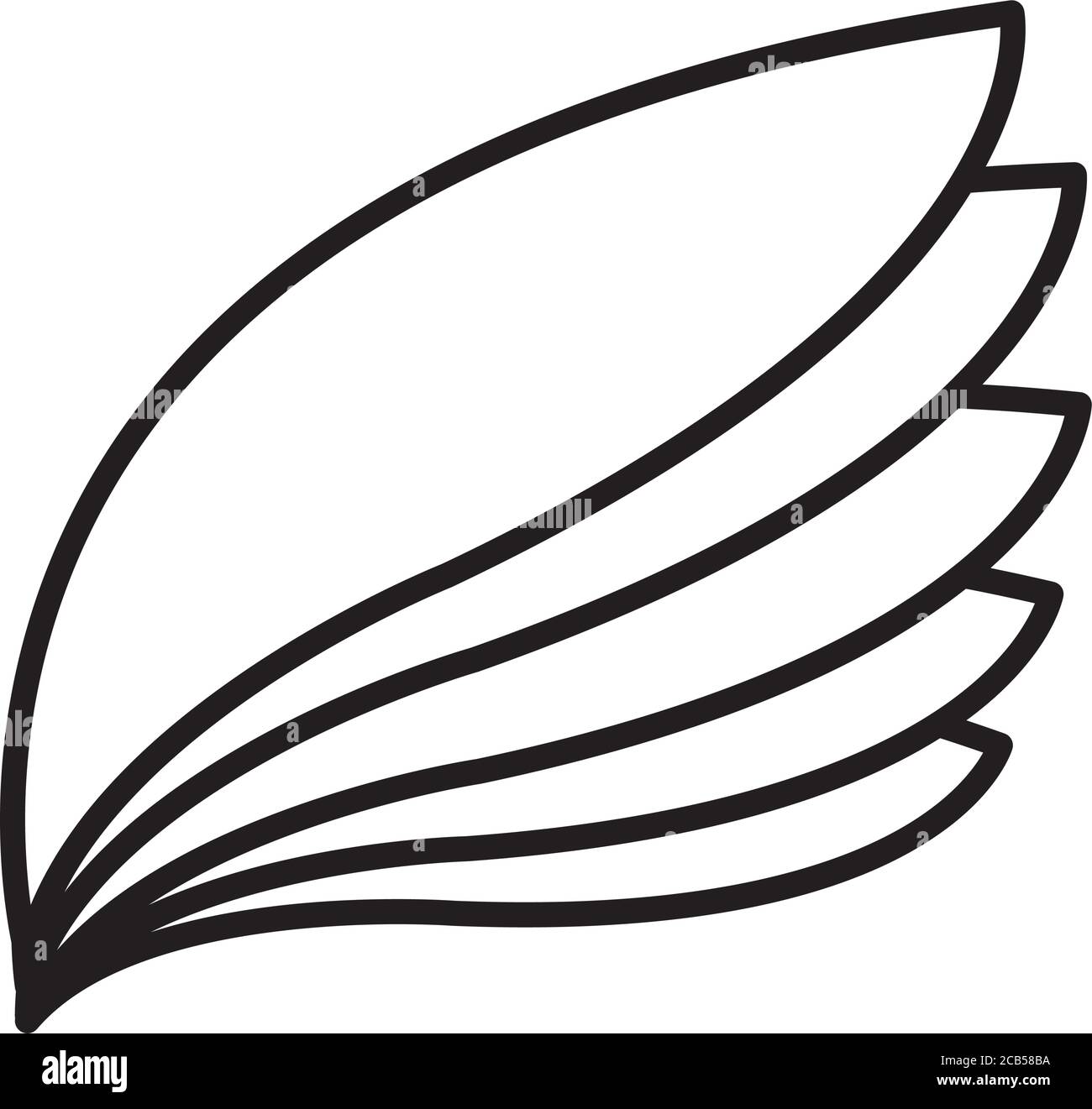 bird wing icon over white background, line style, vector illustration ...
