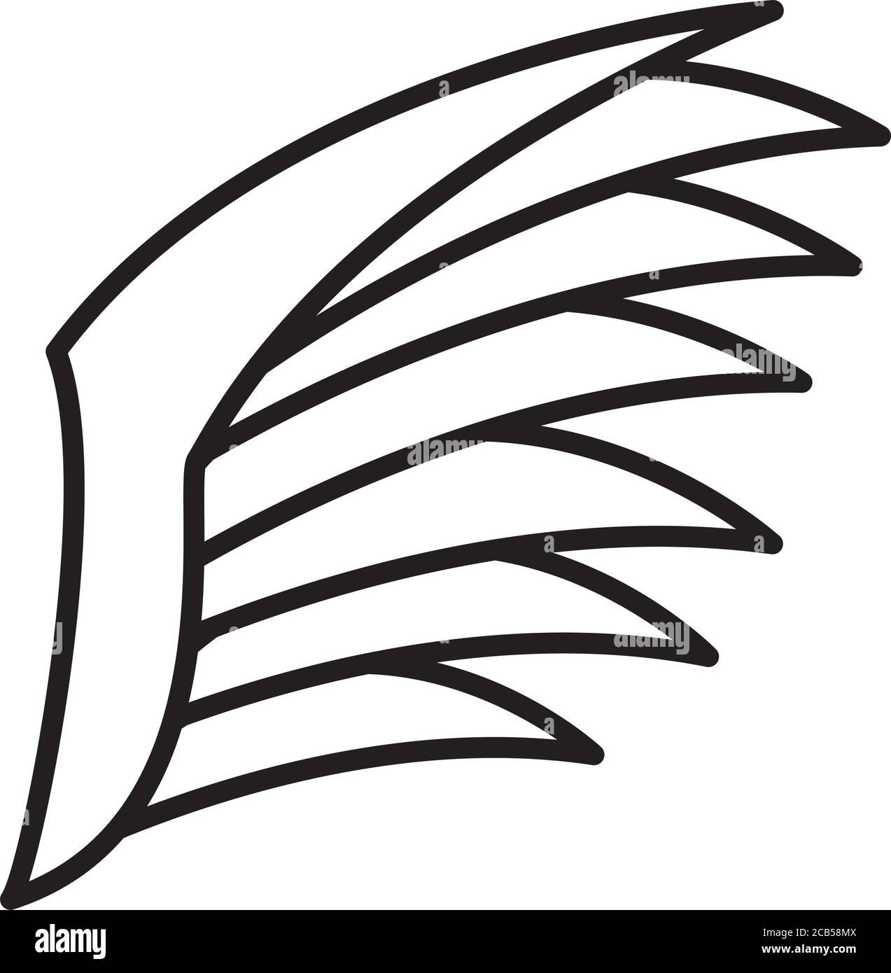 tribal wing icon over white background, line style, vector illustration ...