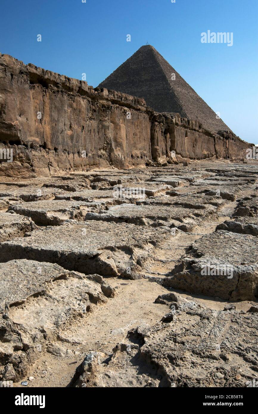 One of the rock quarries on the Giza Plateau where stone was cut for ...