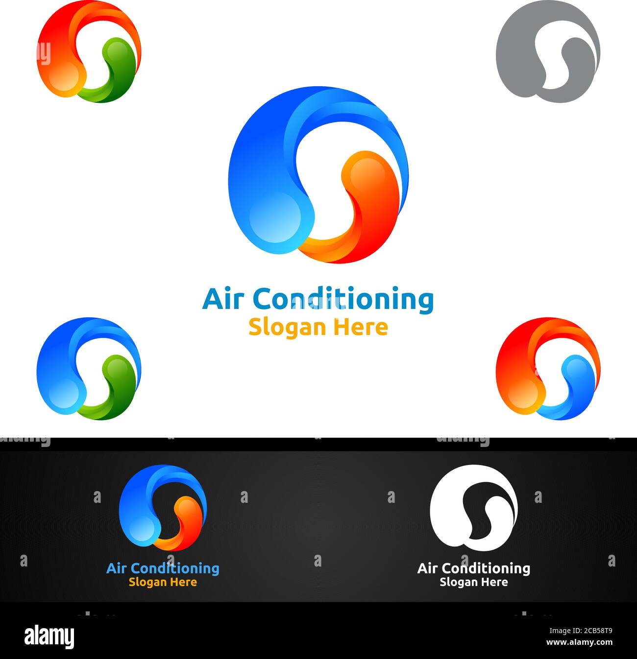Air Conditioning and Heating Services Logo Design Stock Vector Image ...