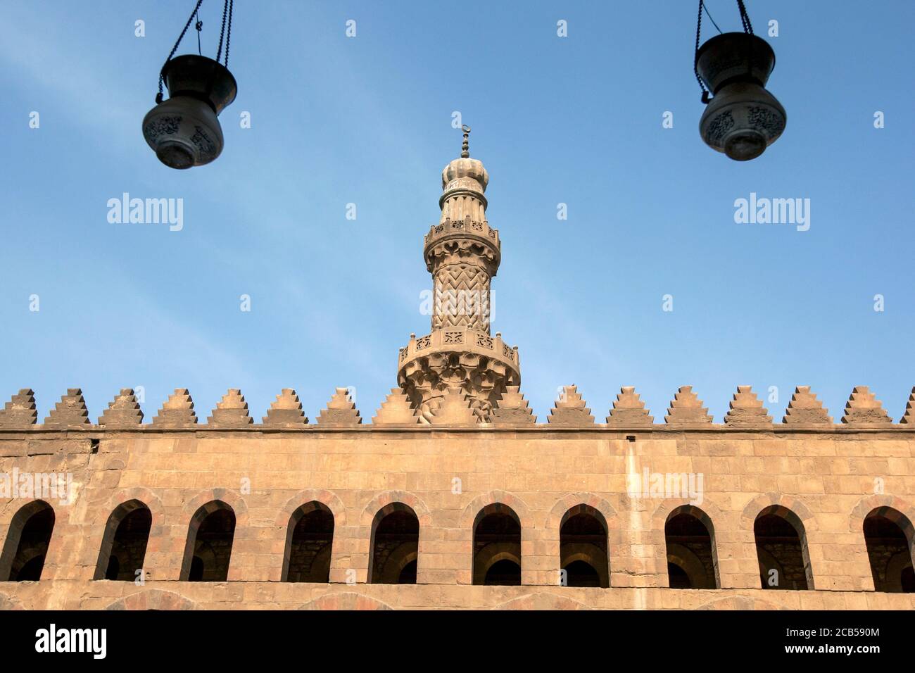 A walled section displaying the architecture of the Cairo Citadel ...