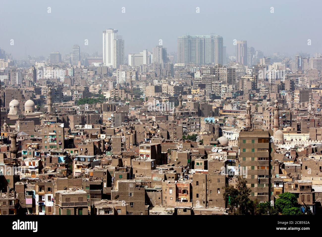 The view from the Cairo Citadel (Citadel of Salah Al-Din) showing the ...