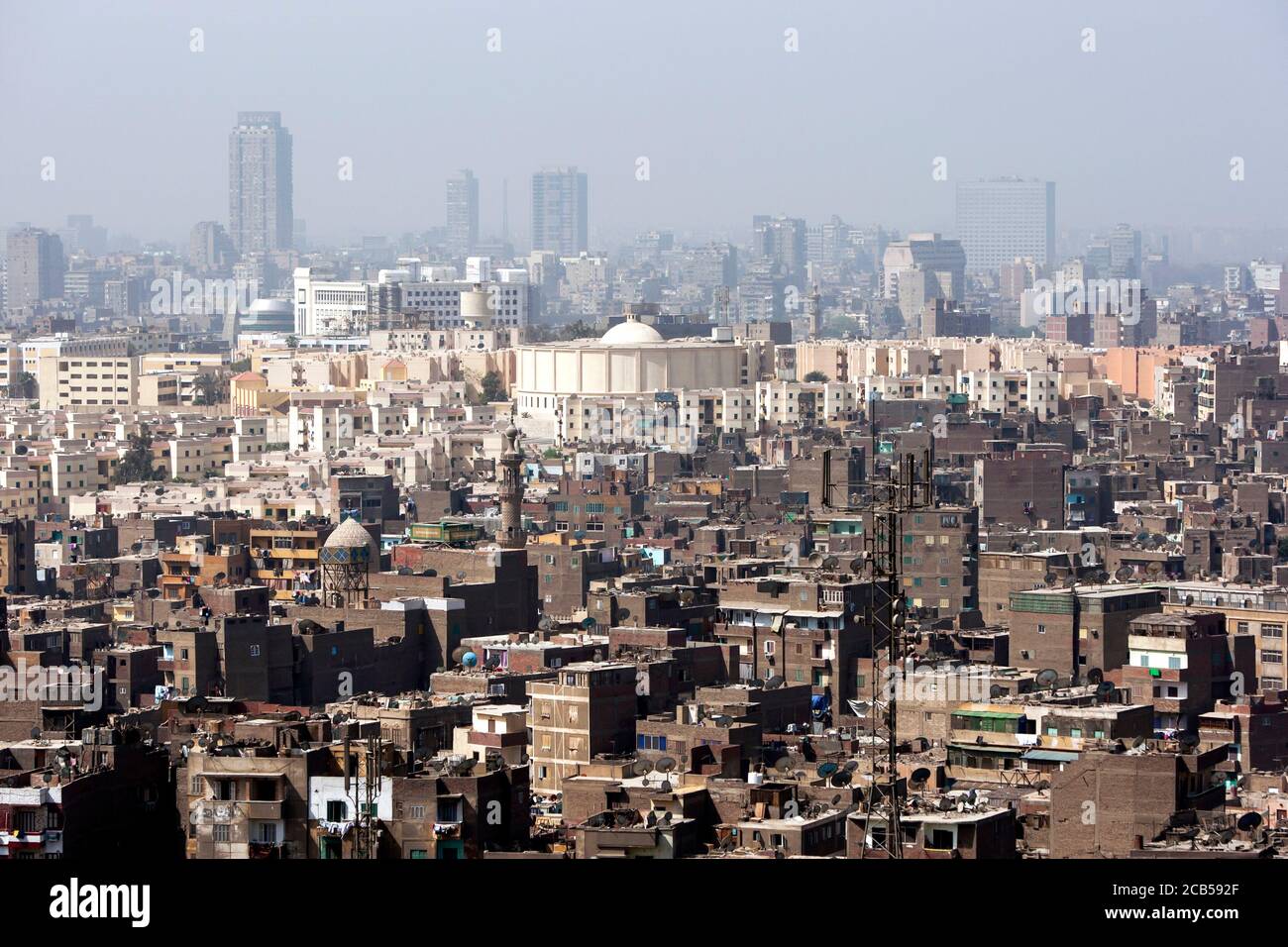 The view from the Cairo Citadel (Citadel of Salah Al-Din) showing the ...