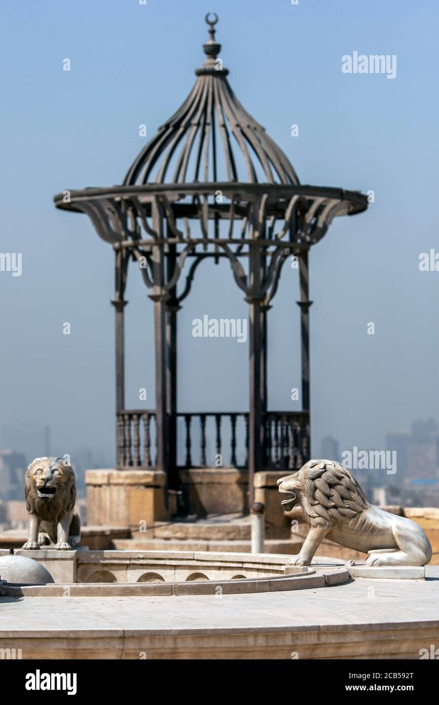 Lion statues stand within the Cairo Citadel (Citadel of Salah Al-Din ...