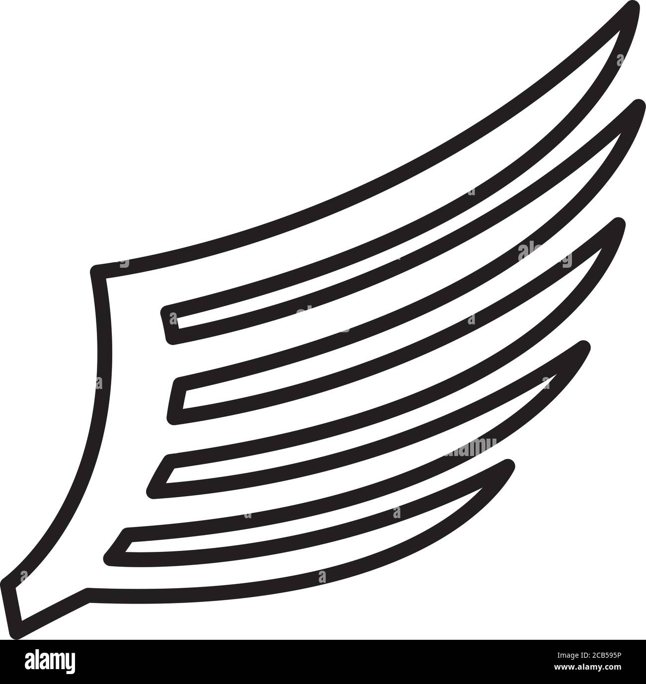 Tribal striped Wing icon over white background, line style, vector ...
