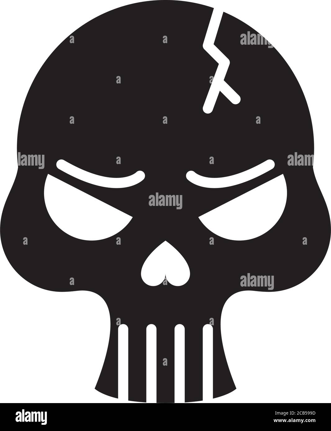 death skull head broken silhouette style icon vector illustration ...