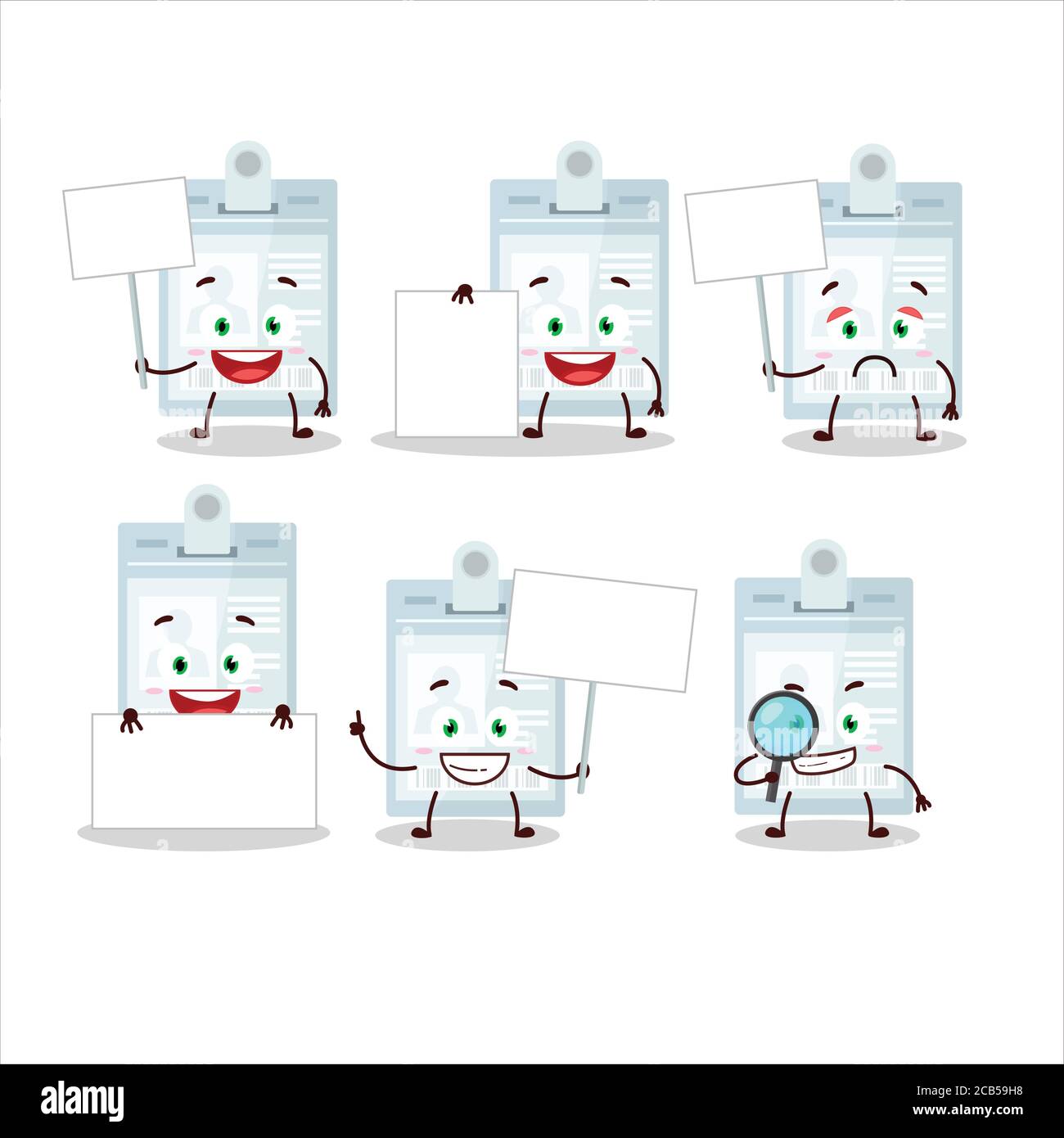 ID card cartoon character bring information board Stock Vector Image ...