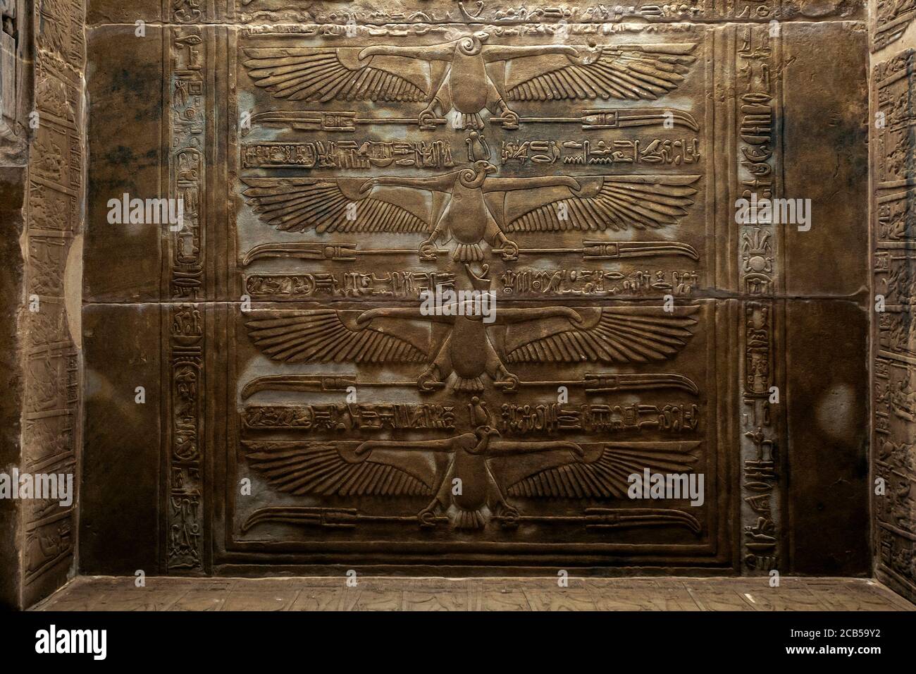 One of the ceiling reliefs depicting most likely vulture goddess ...