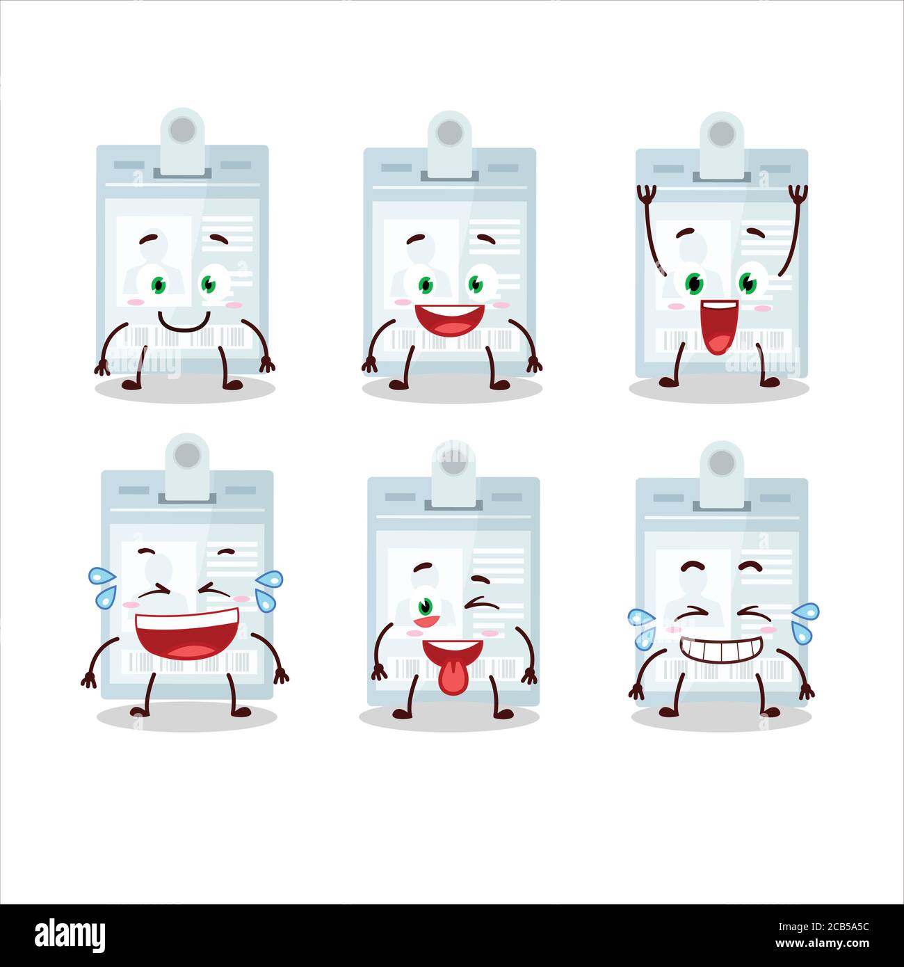 Cartoon character of id card with smile expression Stock Vector Image ...