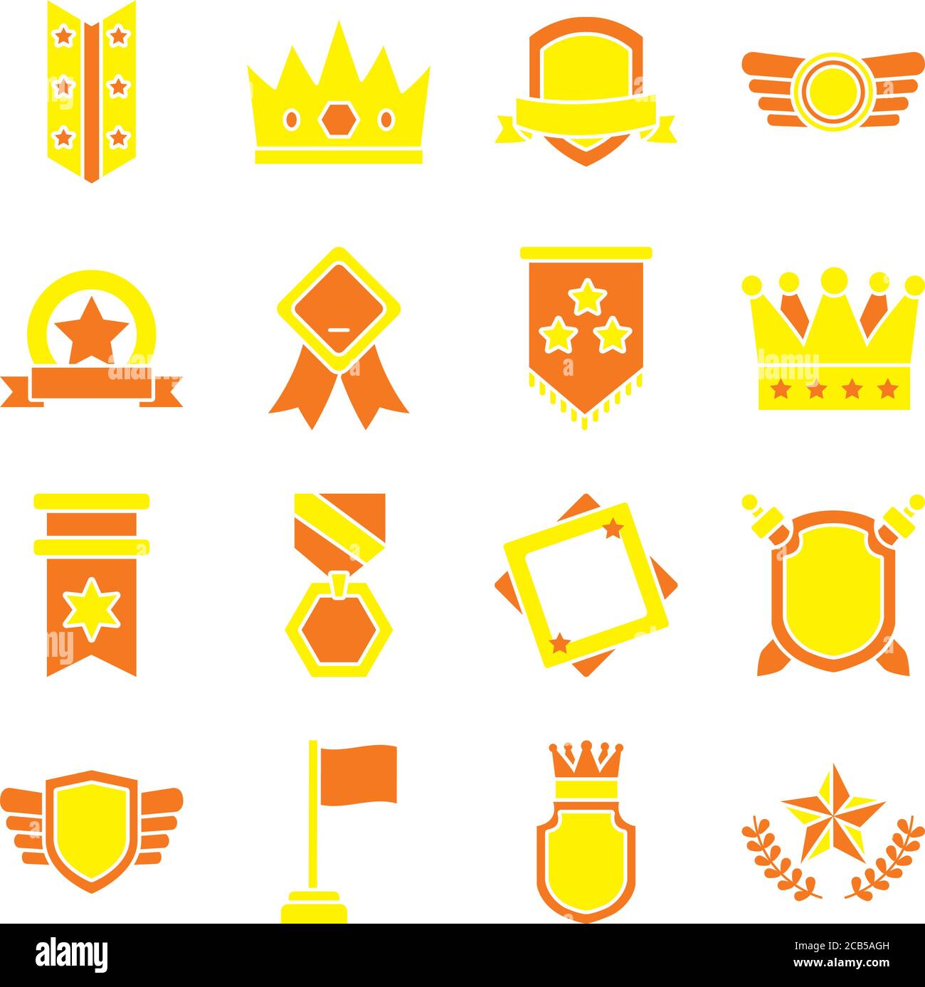 icon set of badges and shields over white background, flat style ...