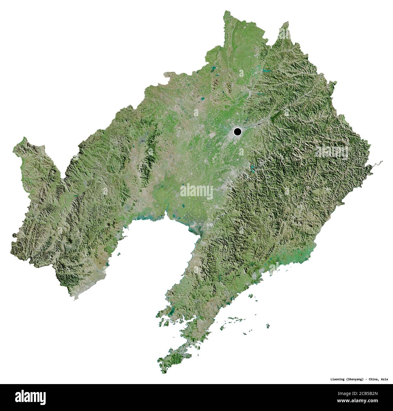 Shape of Liaoning, province of China, with its capital isolated on ...