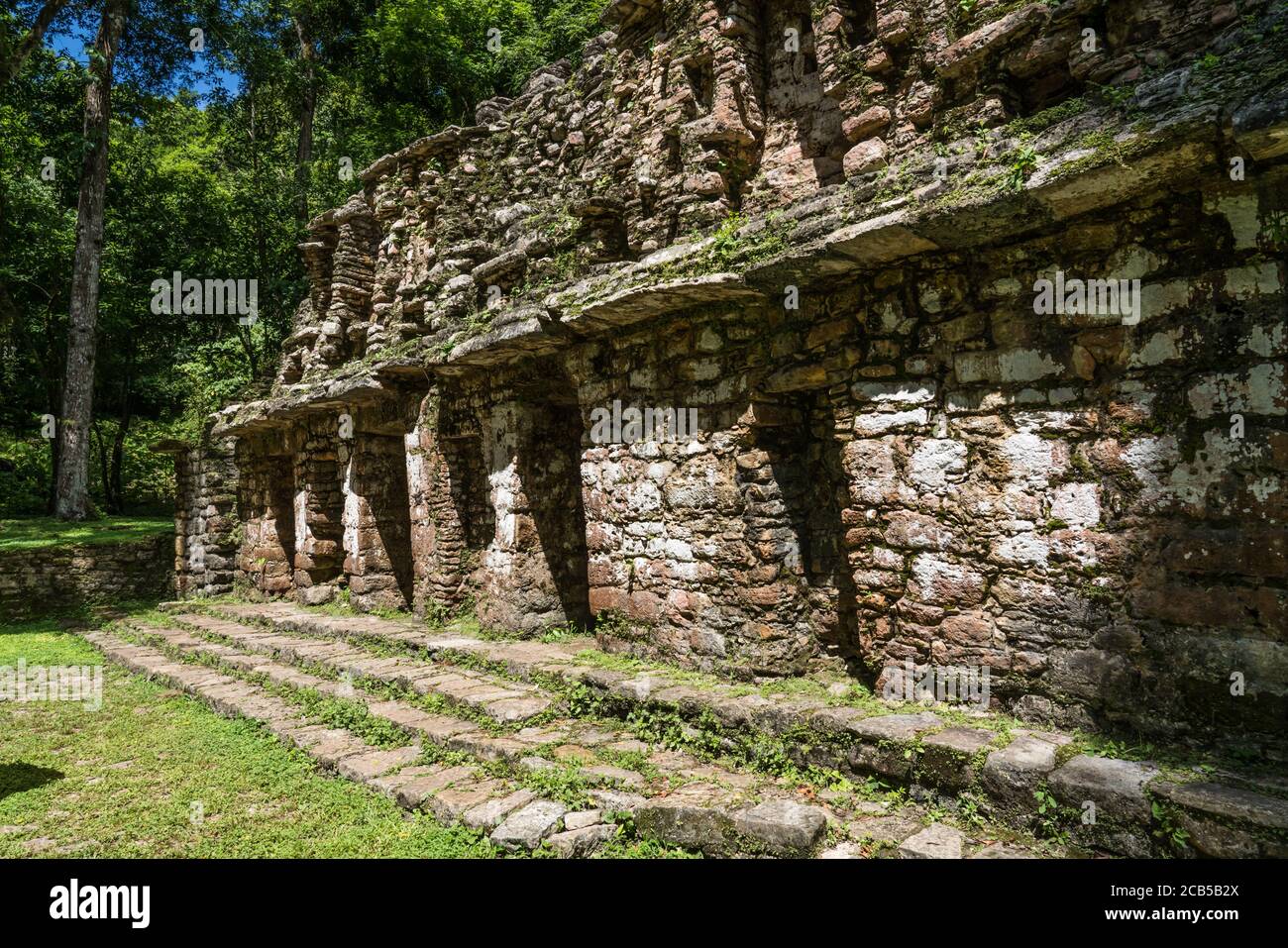 Building 19, or the Labyrinth, in the ruins of the Mayan city of ...