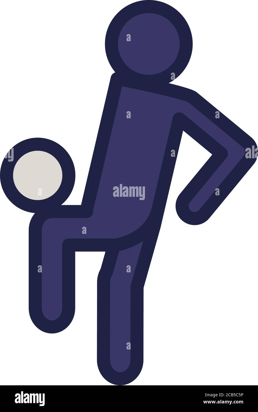 soccer player avatar figure with balloon style line and fill icon ...