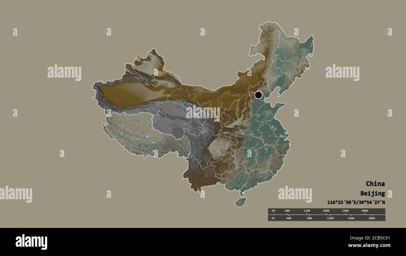 China region tibet relief map hi-res stock photography and images - Alamy