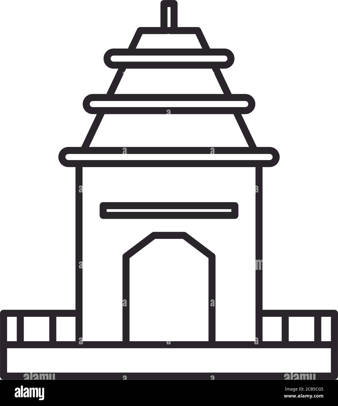 navratri temple ratha yatra line style icon vector illustration design ...