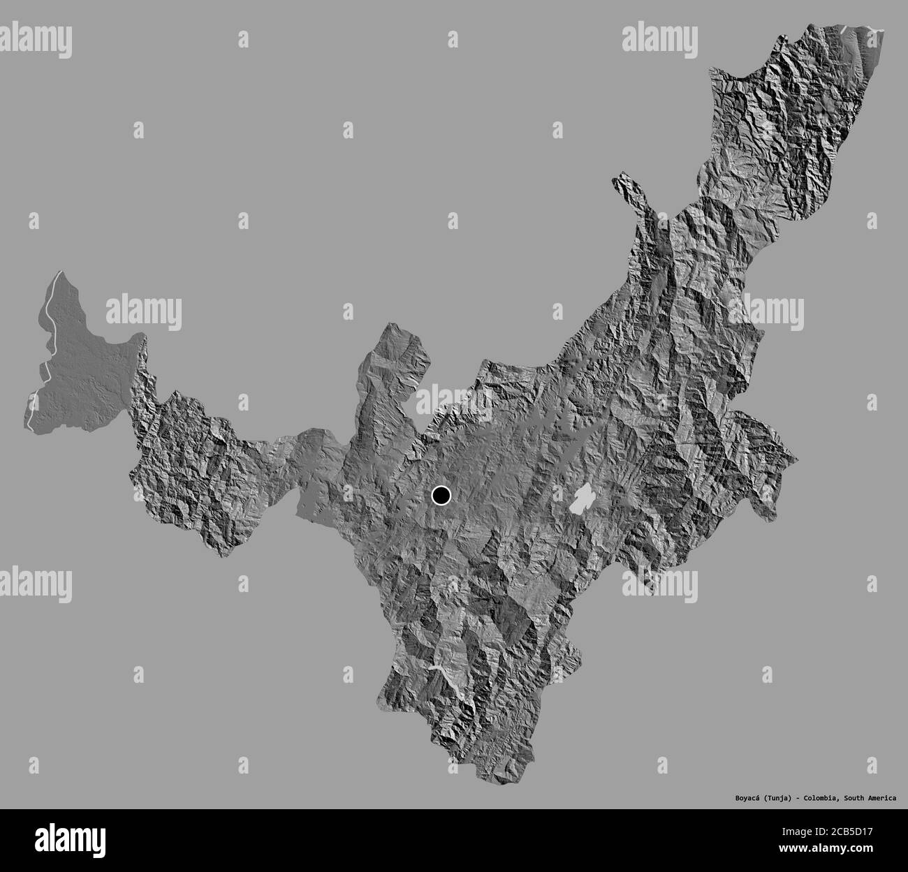 Shape of Boyacá, department of Colombia, with its capital isolated on a ...