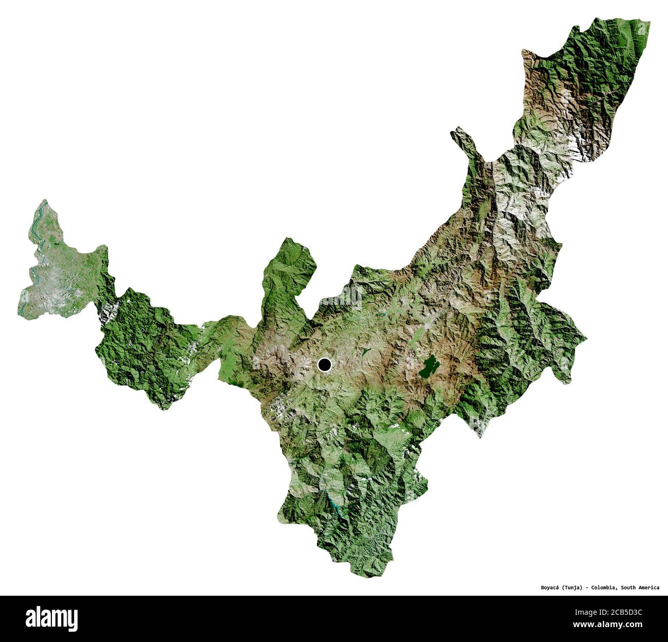 Shape of Boyacá, department of Colombia, with its capital isolated on ...