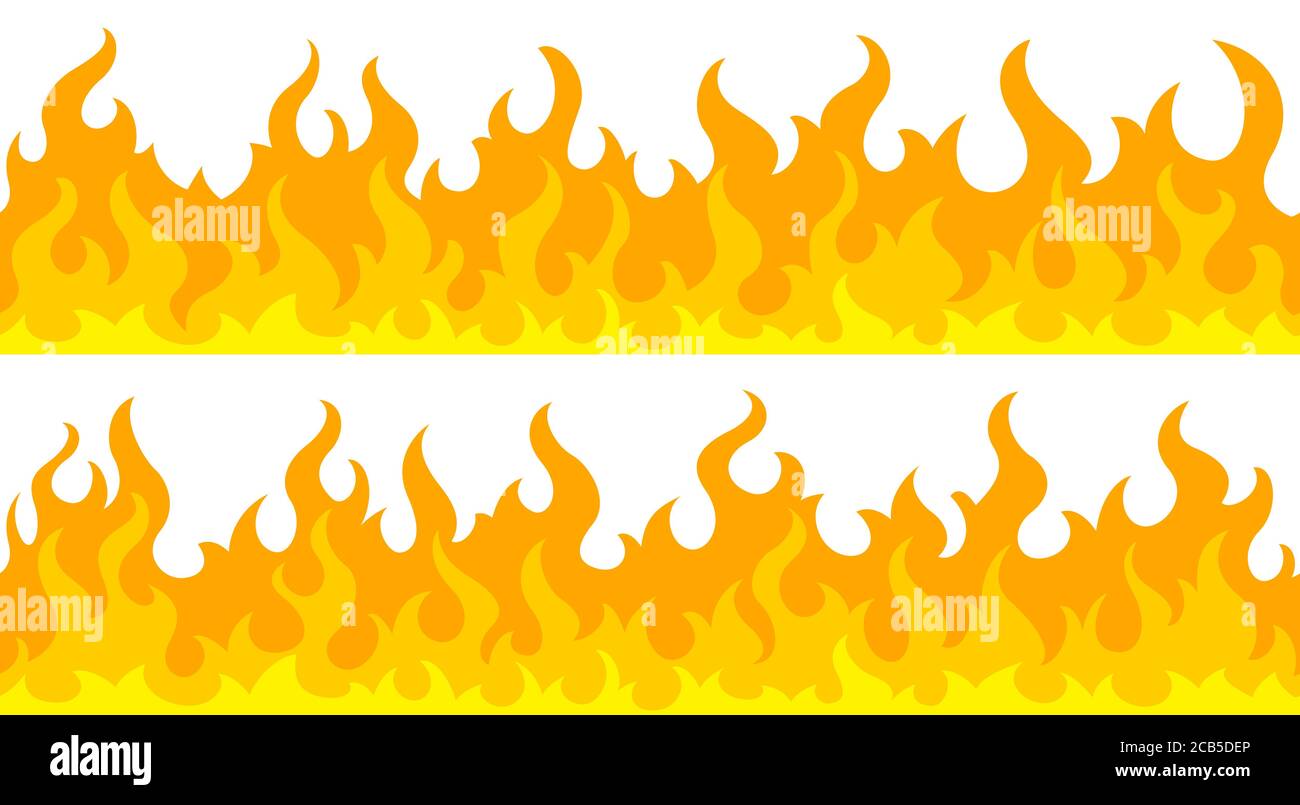 Seamless fire flames border hi-res stock photography and images - Alamy