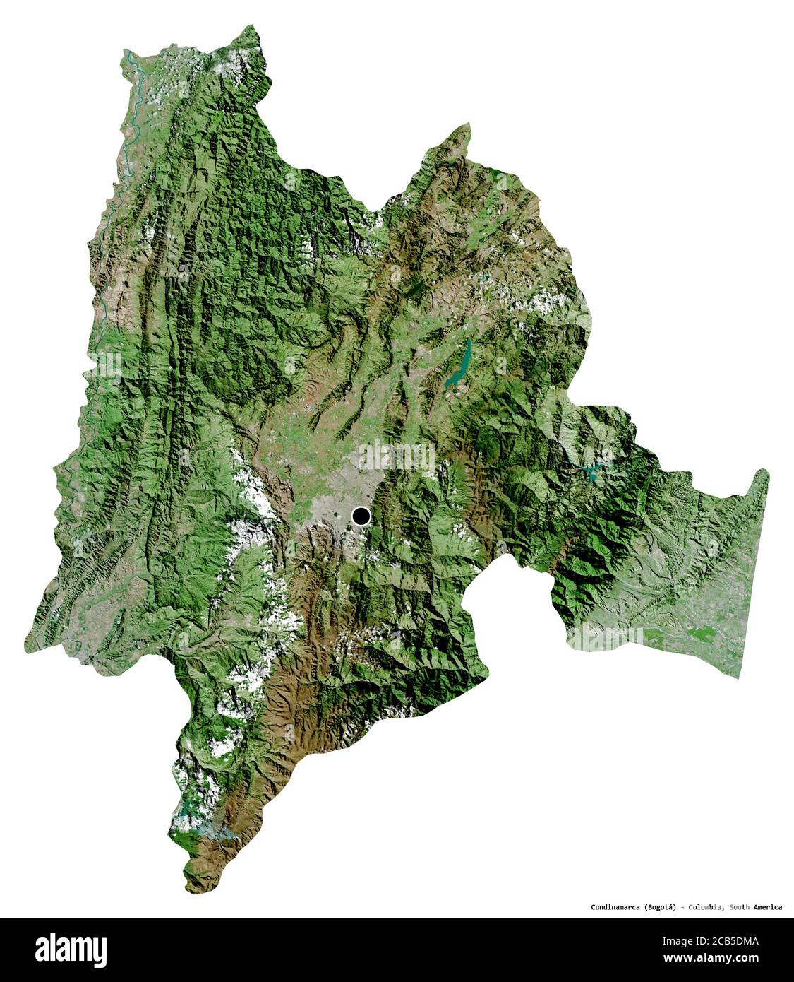 Shape of Cundinamarca, department of Colombia, with its capital ...