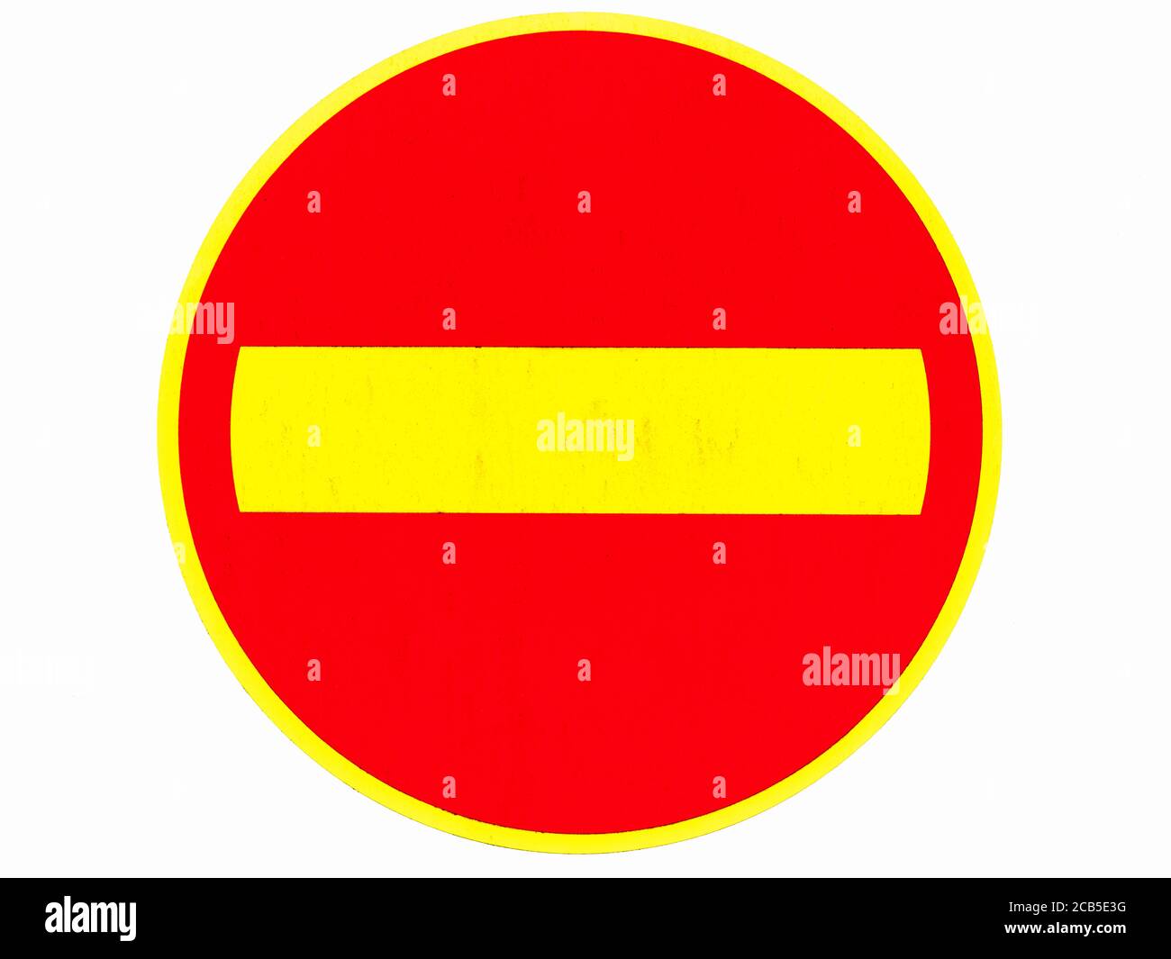 Portrait of No Entry sign against white background Stock Photo - Alamy
